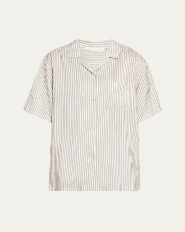 THE ROW Jorge Striped Shirt - White Grey