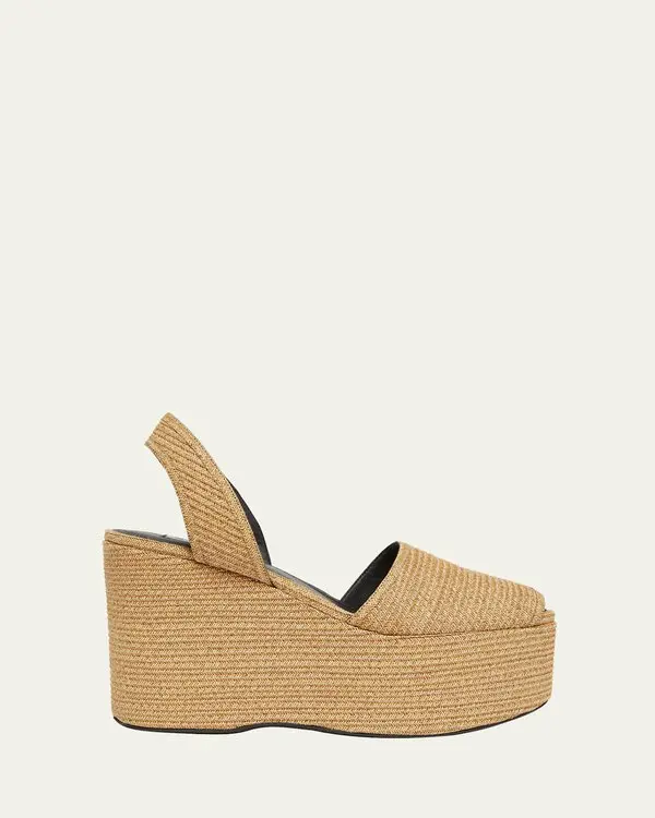 Alaïa Woven Wedge Slingback Sandals