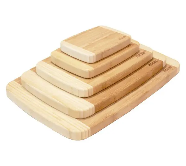 JOYCE CHEN Set Of 5 Burnished Bamboo Cutting Bo Ards Bundle