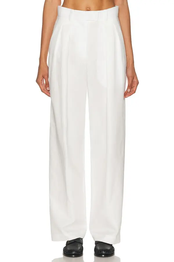 Renggli Cotton Pleated Trouser - Chalk
