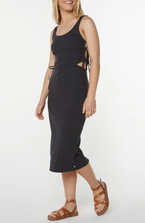 Roxy Surf Stoked Midi Dress - Phantom Solid