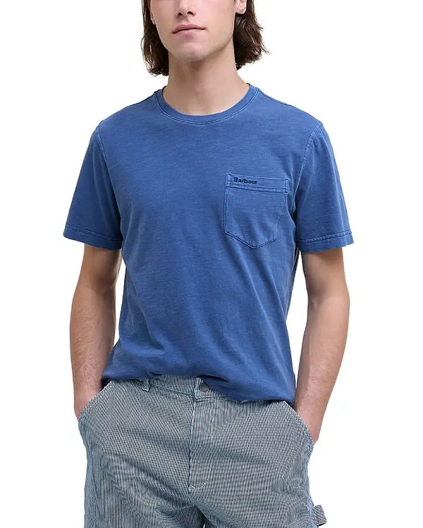 Barbour Regular Fit Pigment Dyed Pocket Tee - Dark Denim