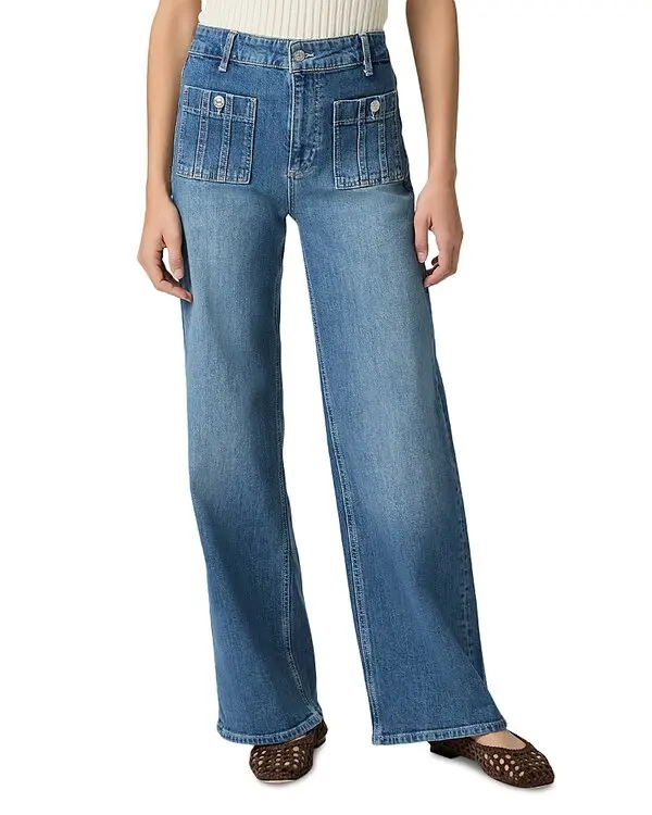 Paige Anessa Seamed High-rise Wide Leg Jeans