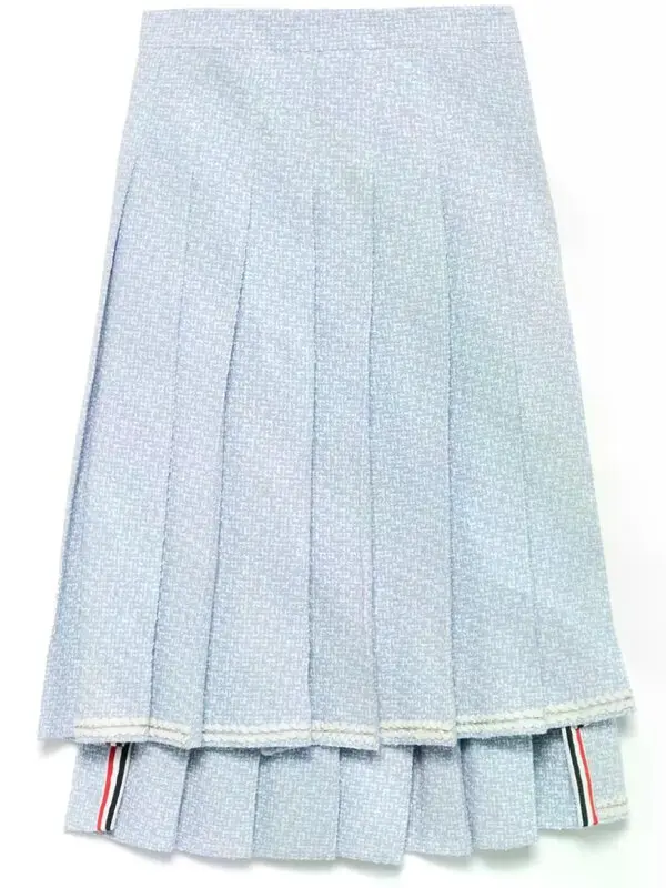 Thom Browne Pleated Tweed Midi Skirt