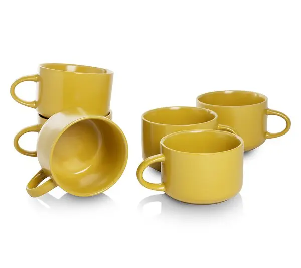 10 STRAWBERRY STREET Set Of 6 Wazee Matte Coupe Mug