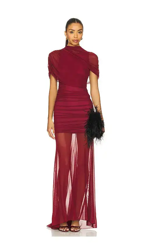 mesh evening dress Beverley Pink Mesh Maxi Dress main image 0