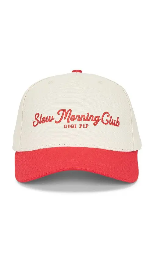 Gigi Pip Slow Morning Baseball Cap - Cream & Red