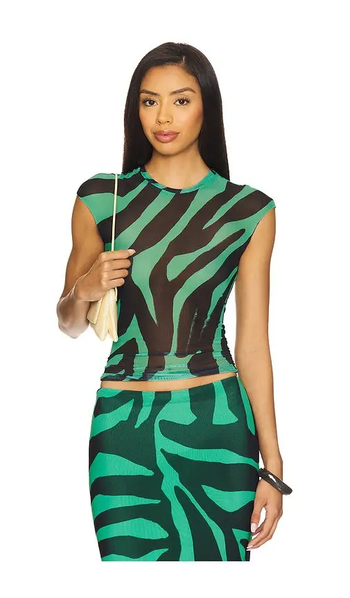 AFRM Nina Top - Green Zebra
