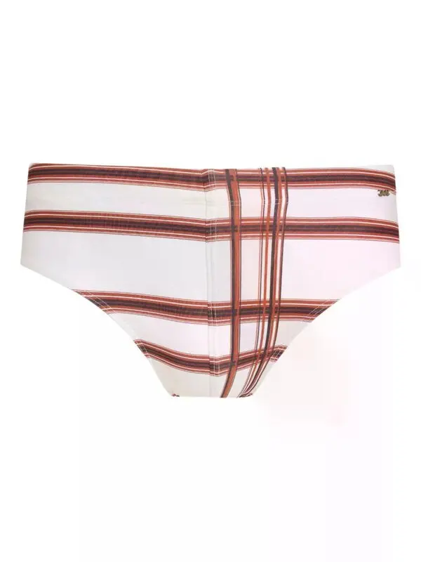 AMIR SLAMA Plaid-print Swim Briefs