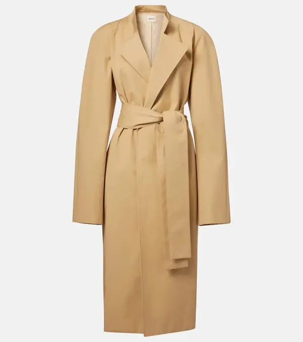 Khaite Lagden Cotton Gabardine Coat - Beige