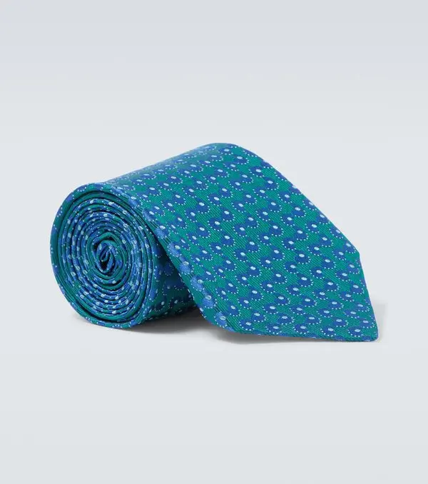 Charvet Jacquard Silk Necktie - Blue