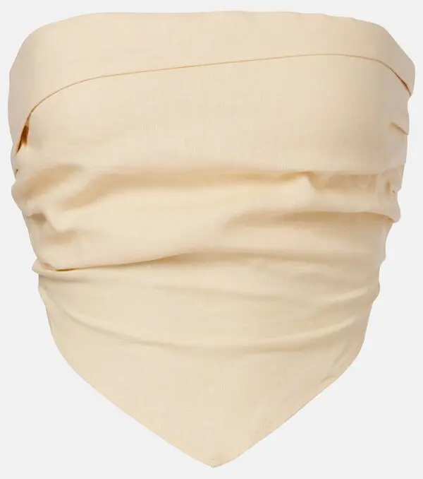 Faithfull The Brand Antibes Strapless Linen Top - Yellow