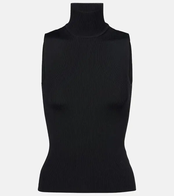 Khaite Benita Ribbed-knit Turtleneck Top - Black