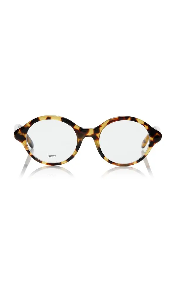 Loewe Epsilon Slim Round-frame Acetate Glasses - Brown
