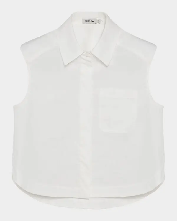 Simkhai Winslow Cropped Shirt - White