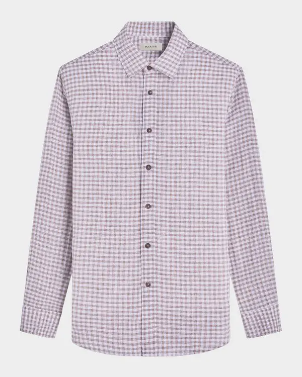 Bugatchi Julien Linen Check Sport Shirt