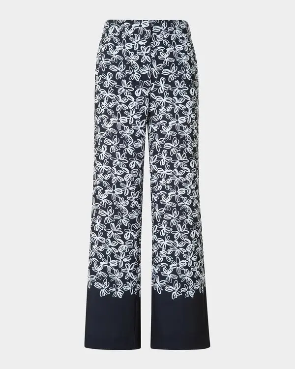 Akris Marla Cropped Floral-print Pants