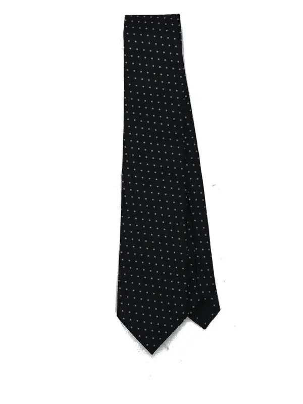 TOM FORD Micro Dot On Weave Silk Neck Tie - Blue
