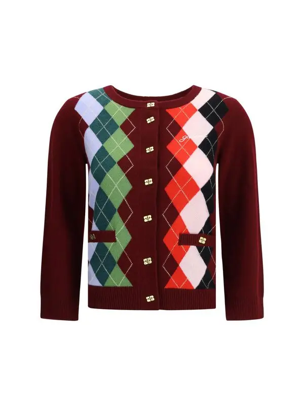 GANNI Check Cardigan - Multicolour