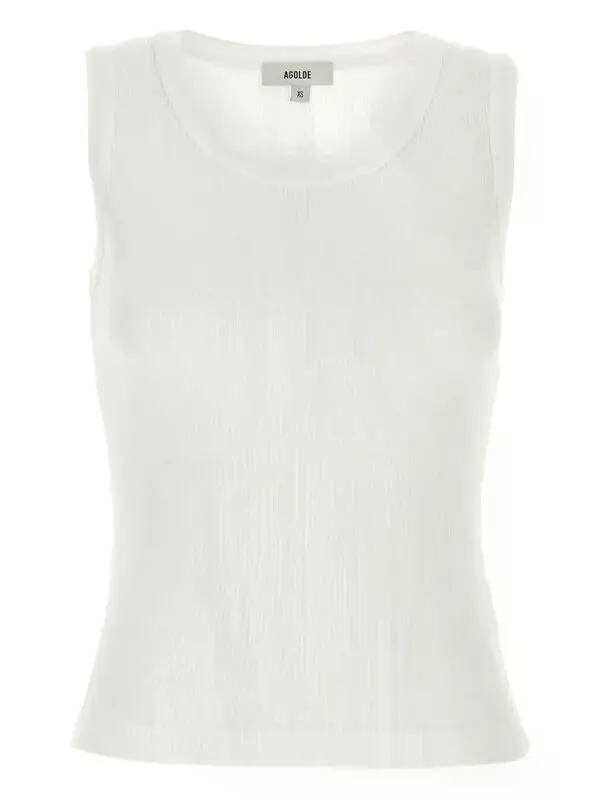 AGOLDE Ribbed Sleeveless Top - White