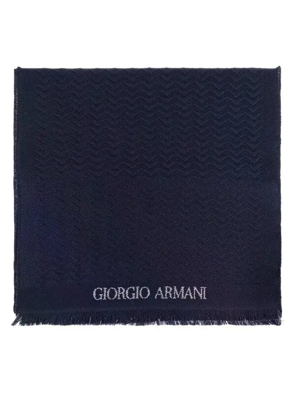 Giorgio Armani Wool Scarf - Blue