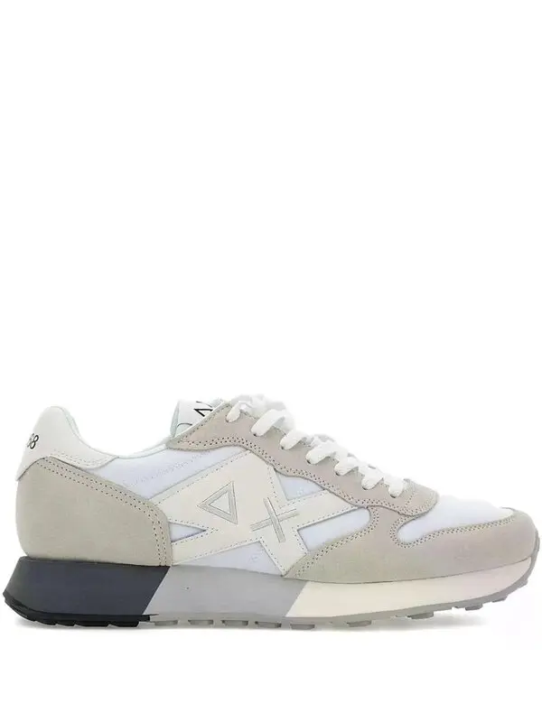 SUN 68 Suede-panel Sneakers - White