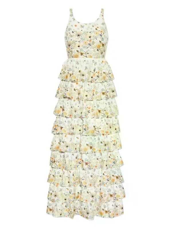 Munthe Floral-print Tiered Dress - White