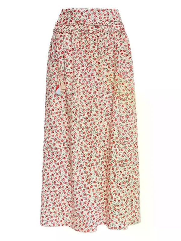 Munthe Floral-print Flared Skirt - White
