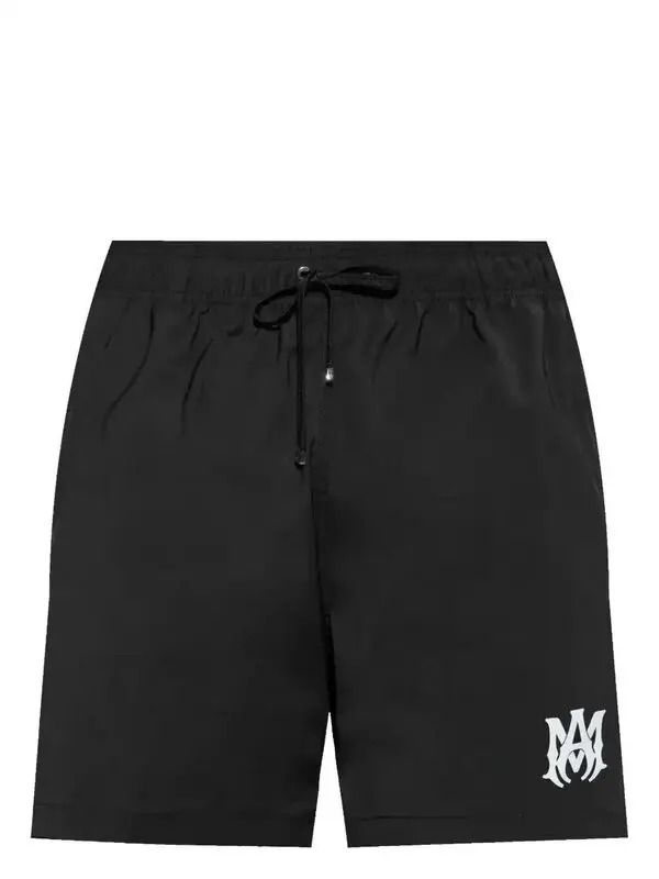 Amiri Logo-print Swim Shorts - 001 Black