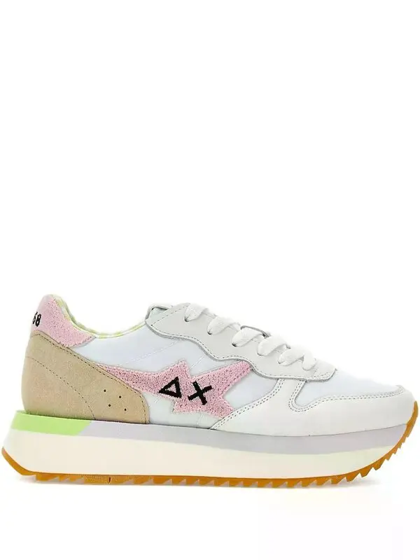 SUN 68 Colour-block Sneakers - White