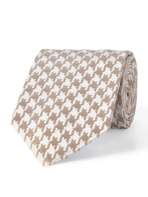 Richard James 8cm Houndstooth Silk-jacquard Neck Tie