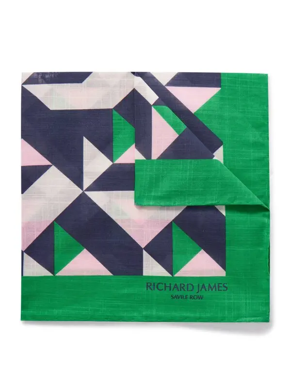 Richard James Printed Cotton-voile Pocket Square