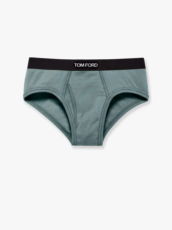 TOM FORD Brief Stretch Cotton Slip - Green