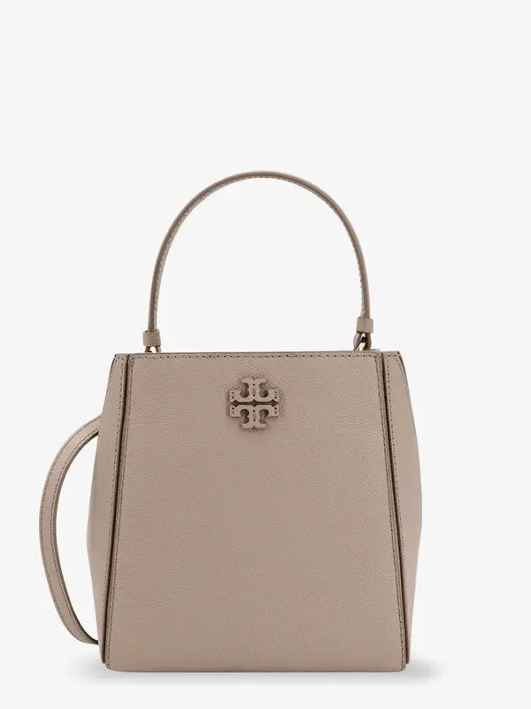 Tory Burch Mcgraw Small Leather Bucket Bag - Beige