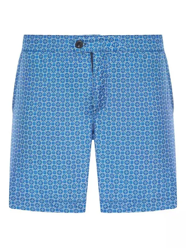 Incotex Patterned Swim Shorts - Blue