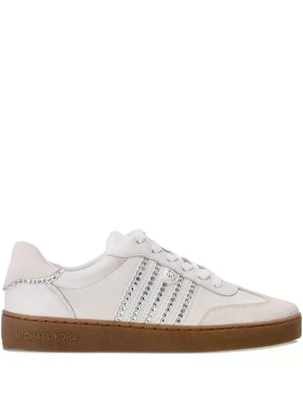 Michael Kors Scotty Rhinestone-embellished Sneakers - White