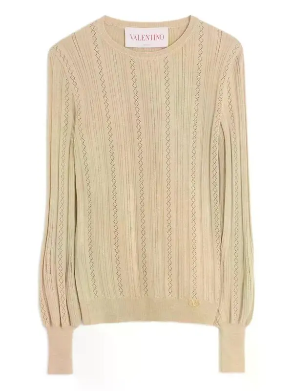 Valentino Garavani Lattice-knit Pullover - Neutrals