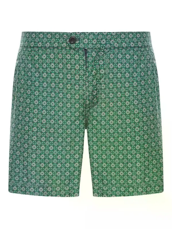 Incotex Geometric-patterned Swim Shorts - Green