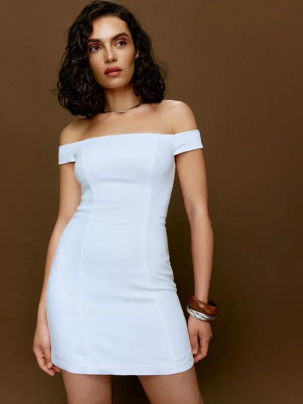 REFORMATION Eby Linen Mini Dress - White