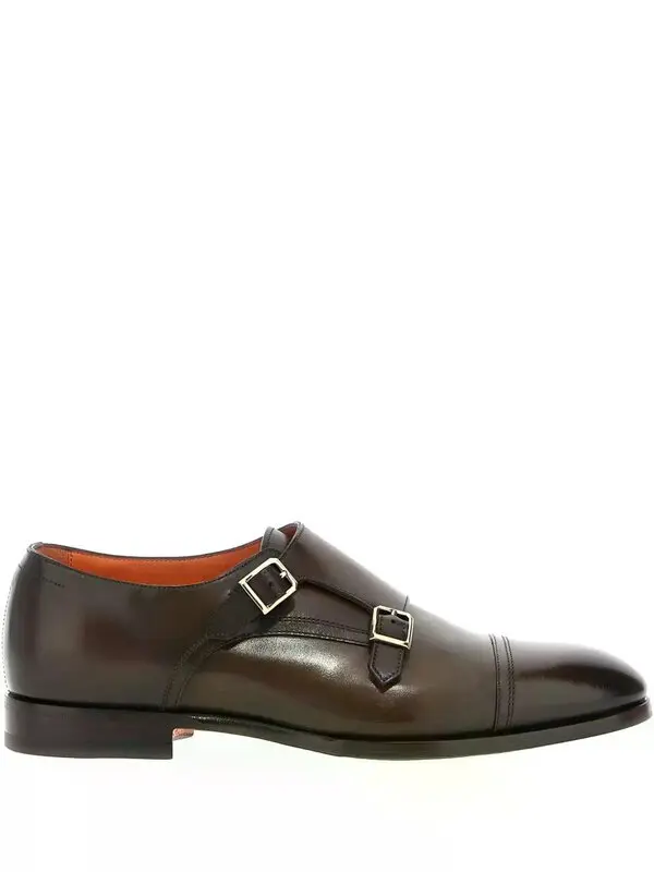 Santoni Axel Leather Monk Shoes
