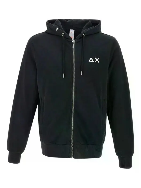 SUN 68 Zip-up Cotton Hoodie - Black