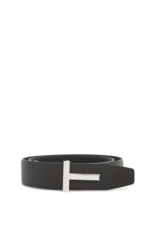 TOM FORD Leather T Belt - Black