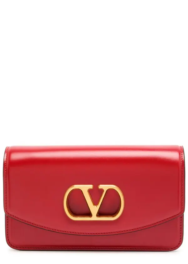 Valentino Garavani Vain Small Leather Clutch - Red