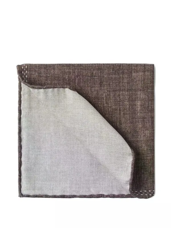 Brunello Cucinelli Silk Pocket Square - Brown