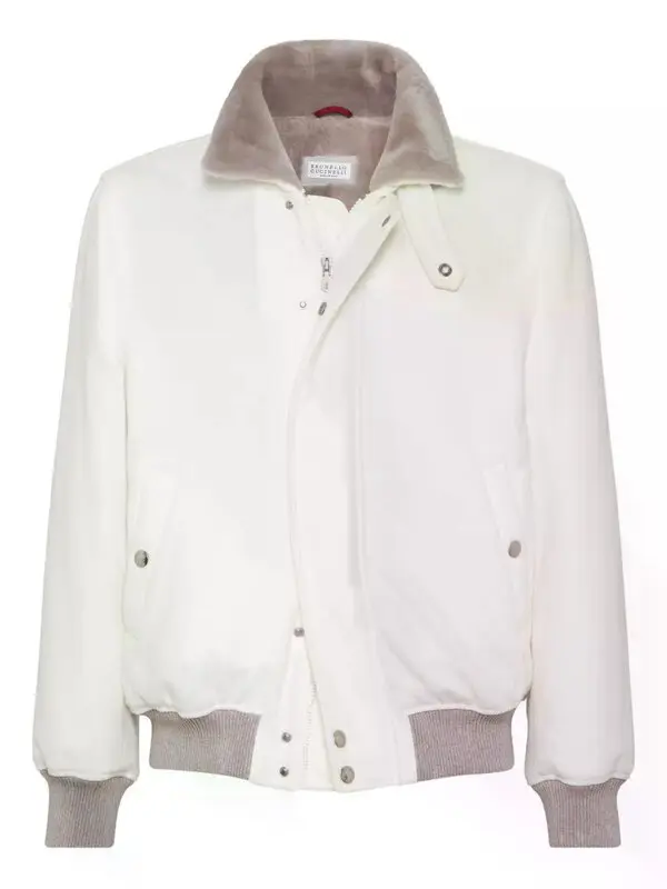 Brunello Cucinelli Cashmere Bomber Jacket - Neutrals