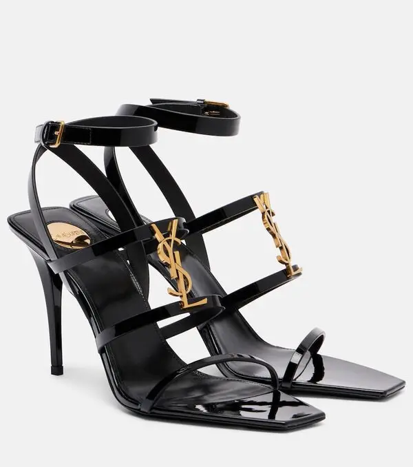 Saint Laurent Cassandra 90 Patent Leather Sandals