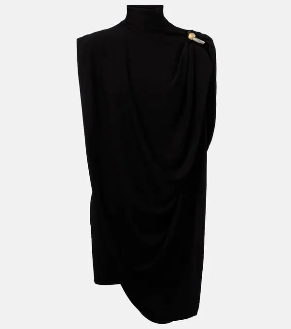 Jean Paul Gaultier Draped Embellished Jersey Minidress