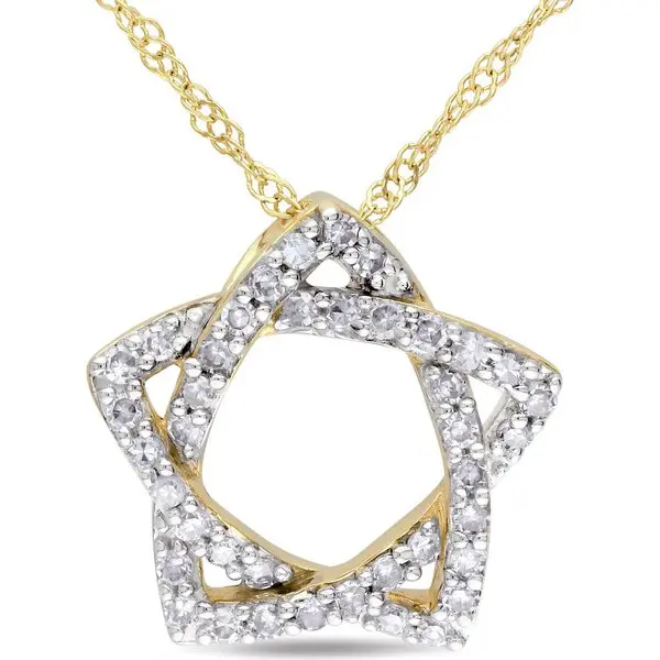 JULIANNA B. Diamond Star Pendant Necklace - 14k Yellow Gold