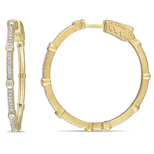 JULIANNA B. Diamond Station Hoop Earrings