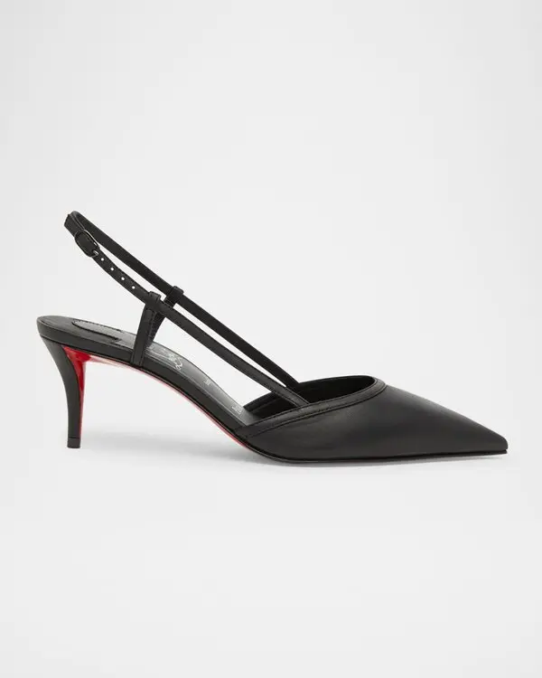 CHRISTIAN LOUBOUTIN Miss Z Leather Slingback Pumps